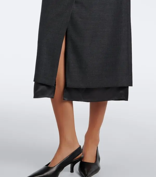 RÓHE Paneled Virgin Wool Pencil Skirt