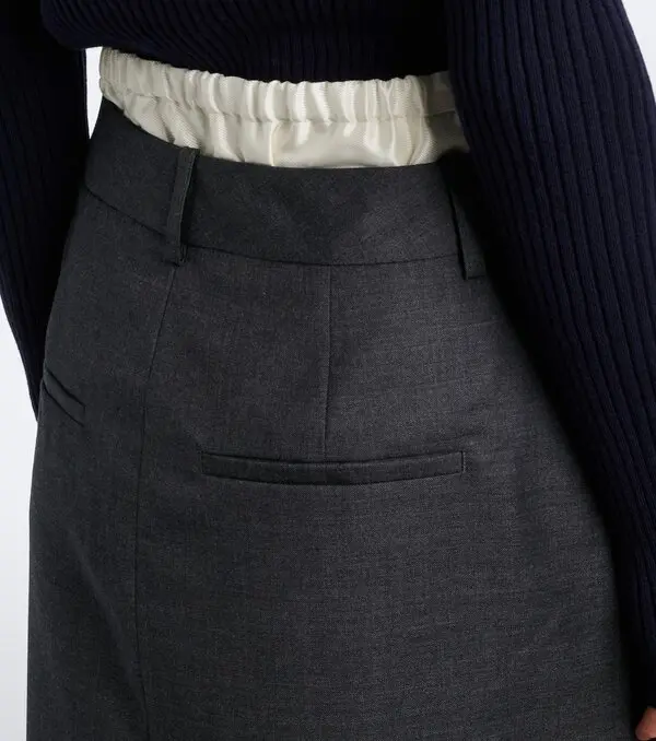 RÓHE Paneled Virgin Wool Pencil Skirt