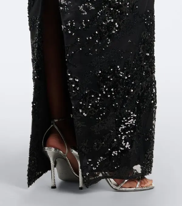 Rebecca Vallance Beau Sequined Halterneck Gown