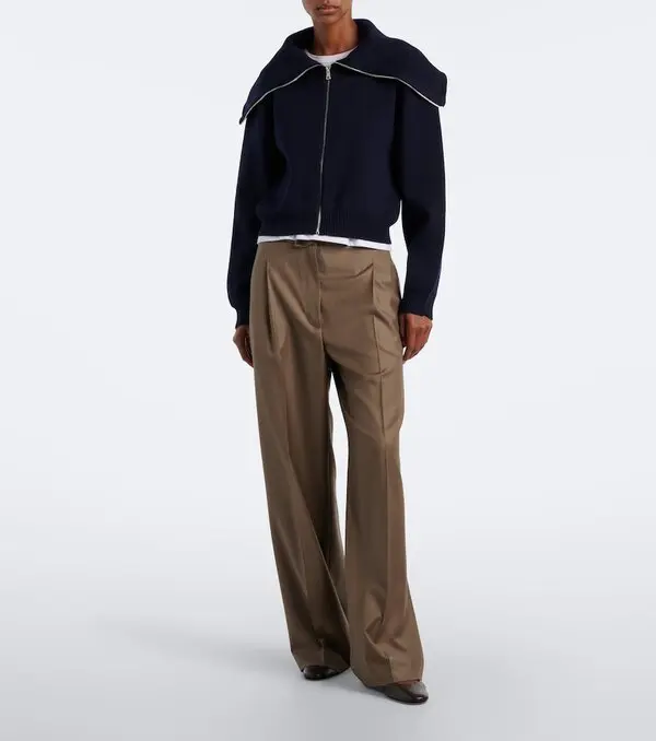 RÓHE Pleated Virgin Wool Wide-leg Pants