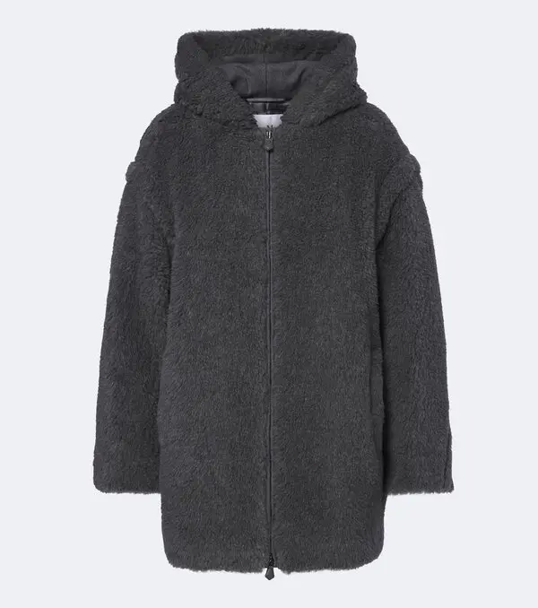 Max Mara Hooded Wool, Alpaca, And Silk Coat