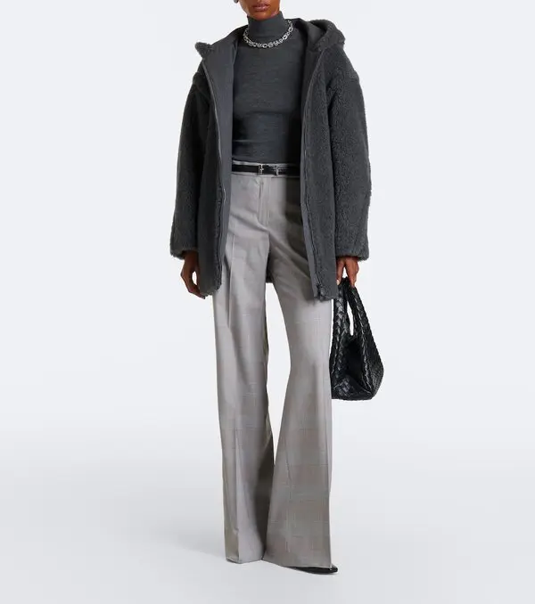 Max Mara Hooded Wool, Alpaca, And Silk Coat