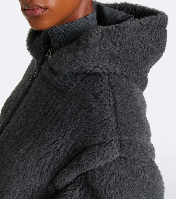 Max Mara Hooded Wool, Alpaca, And Silk Coat
