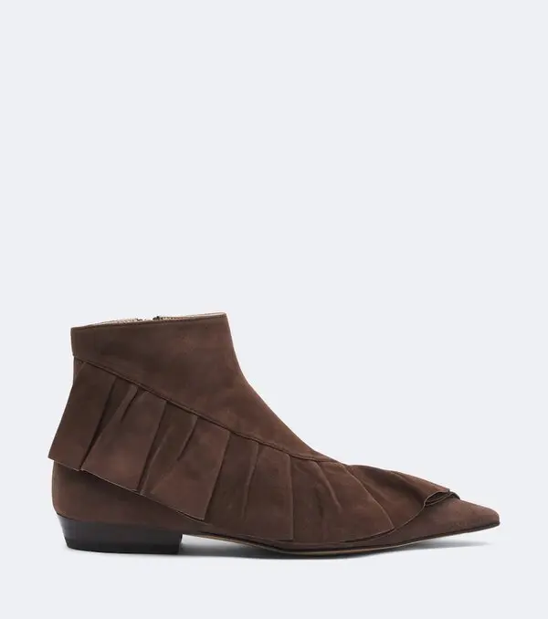 JW Anderson Ruffled Suede Ankle Boots