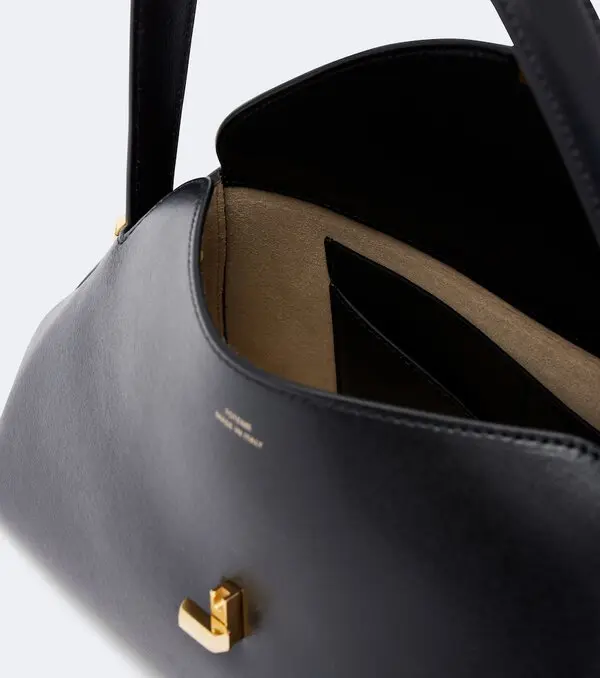 TOTEME T-lock Small Leather Shoulder Bag - Black