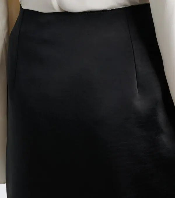 RÓHE Draped Asymmetric Satin Midi Skirt