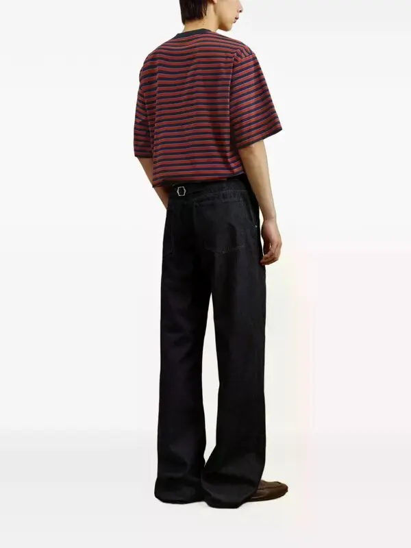 CROQUIS Striped Sailboat-embroidery T-shirt