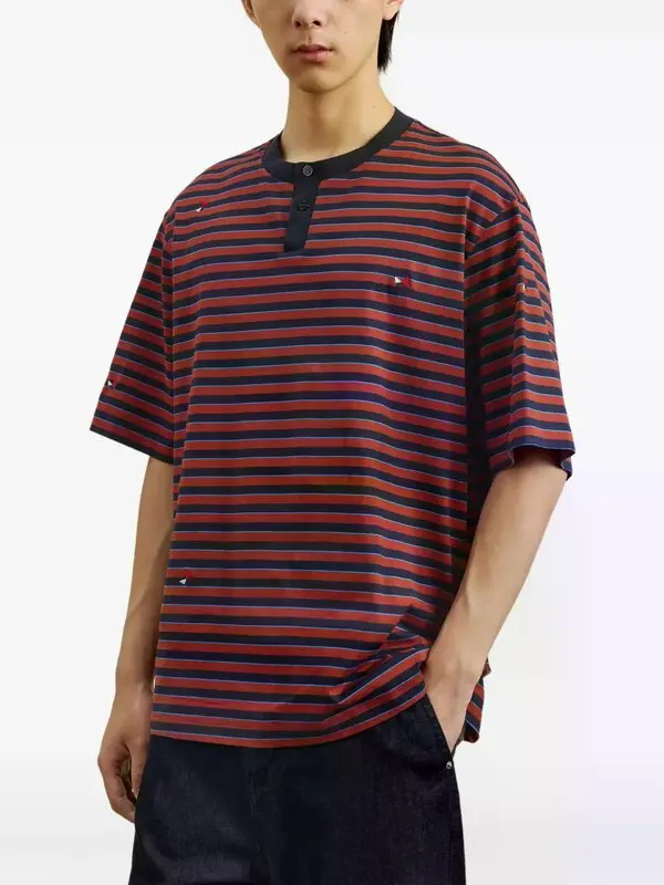 CROQUIS Striped Sailboat-embroidery T-shirt