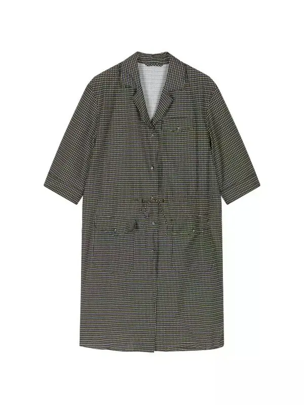 JNBY Geometric-print Short-sleeve Mini Dress - Grey