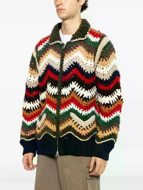 Sacai Mix-crochet Knitted Blouson