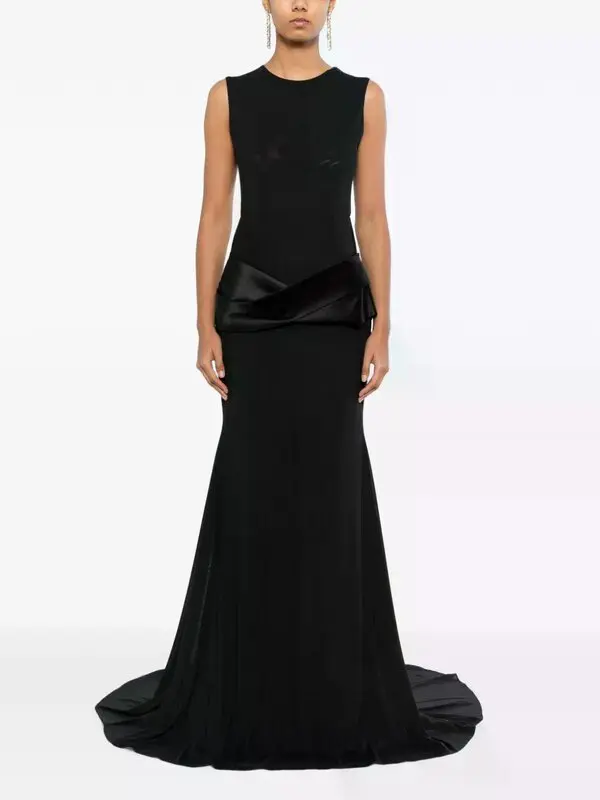 Alex Perry Strapless Corseted Draped Dress - Black