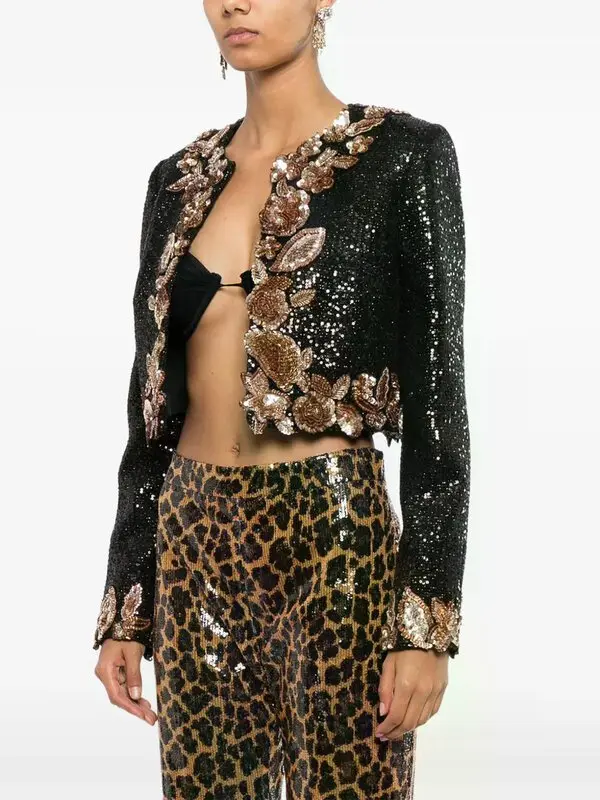 Pamella Roland Sequined Cropped Jacket