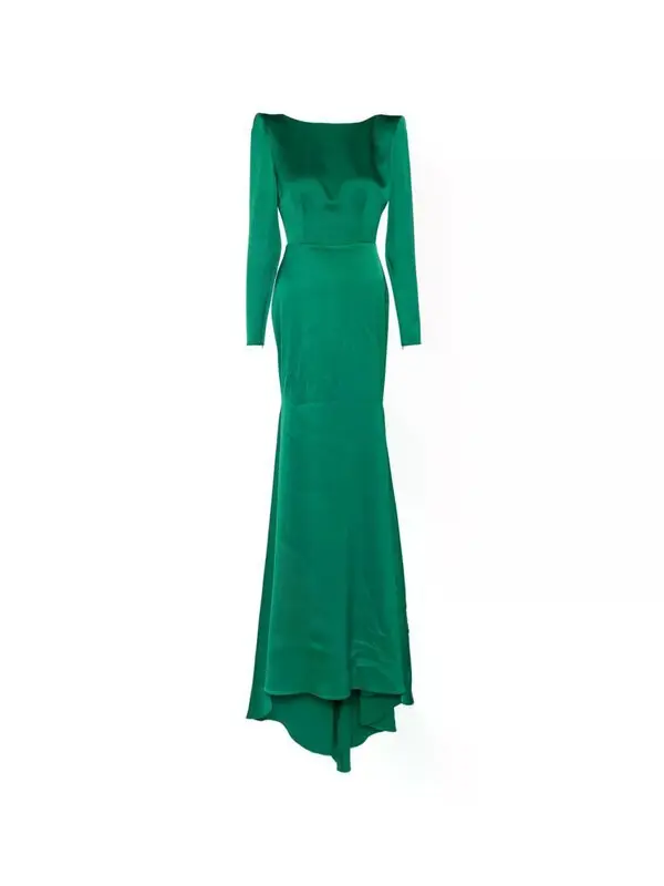 Alex Perry Long Sleeves Fishtail Gown - Green