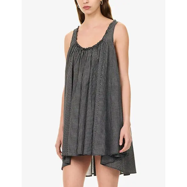 Dissh Arabella Check-print Cotton Mini Dress