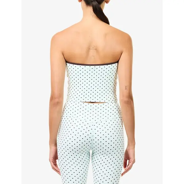 Bo+tee Bandeau Polka-dot Stretch-jersey Top - Mint Chip