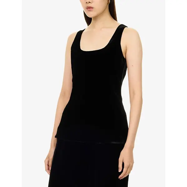 ROHE FRAMES Scoop-neck Silk-velvet Top