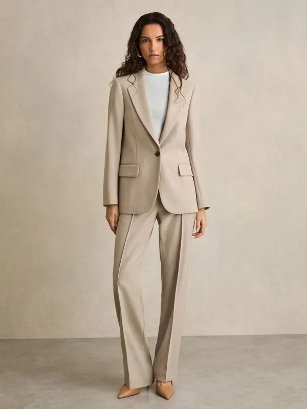 REISS Straight-leg Textured Wool-blend Suit Trousers
