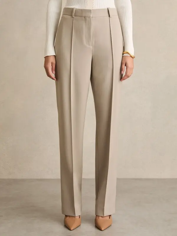 REISS Straight-leg Textured Wool-blend Suit Trousers