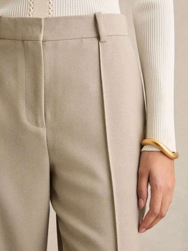 REISS Straight-leg Textured Wool-blend Suit Trousers