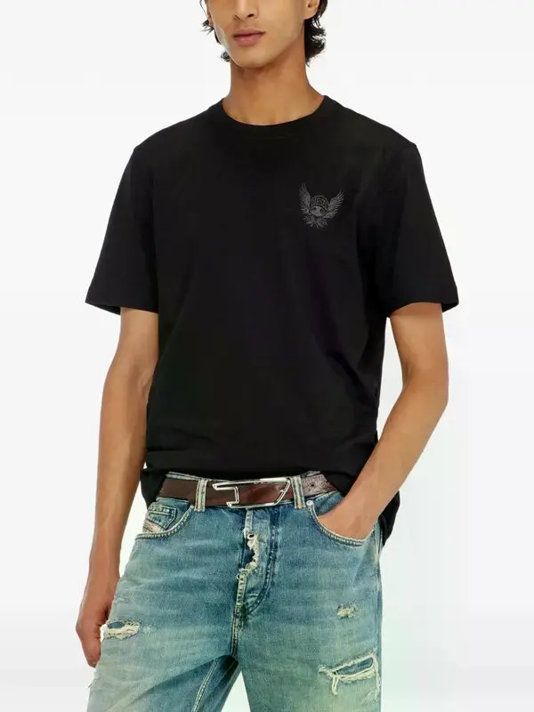DIESEL® Cotton T-shirt With Chest Logo Motif