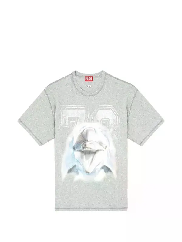 DIESEL® Relaxed T-shirt With Dolphin Graphic - Grey