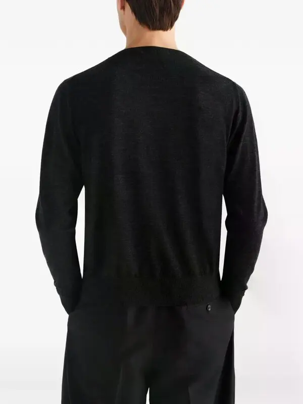 LEMAIRE Fine Mouliné Merino Wool Sweater - Black