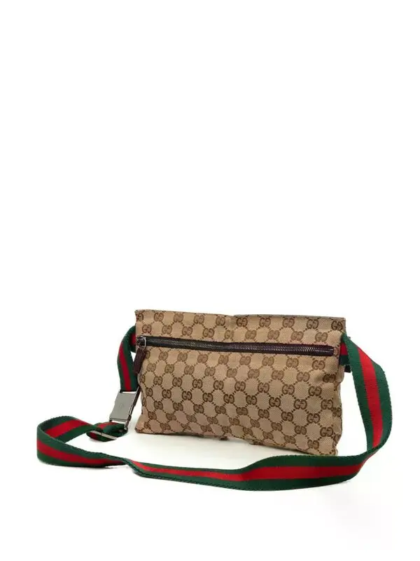 Gucci Gg Canvas Web Double Pocket Belt Bag