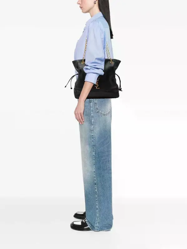 Saint Laurent 2024 Small Quilted Lambskin Shopping Tote Bag