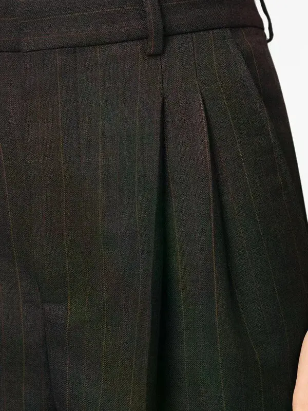 AMI Paris High-waisted Wide-leg Striped Wool Trousers