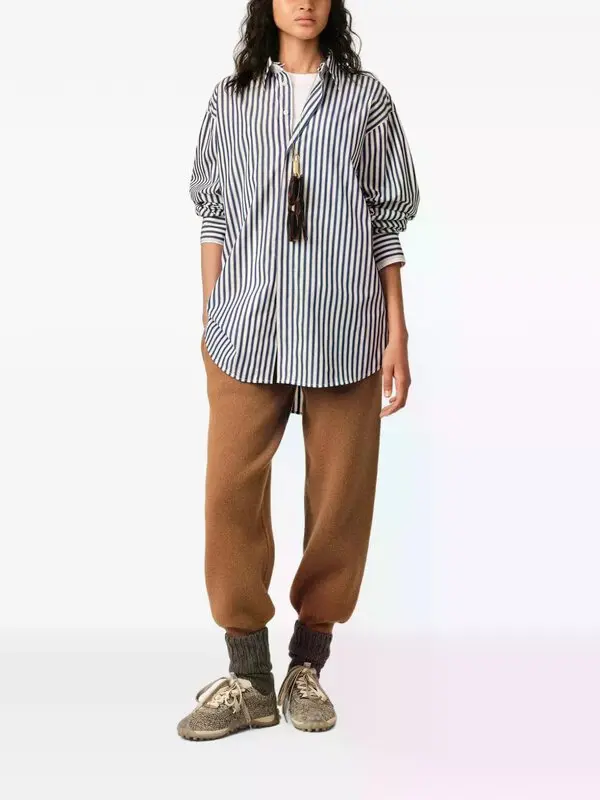 AMI Paris Large Striped Cotton Shirt With Removable Collar