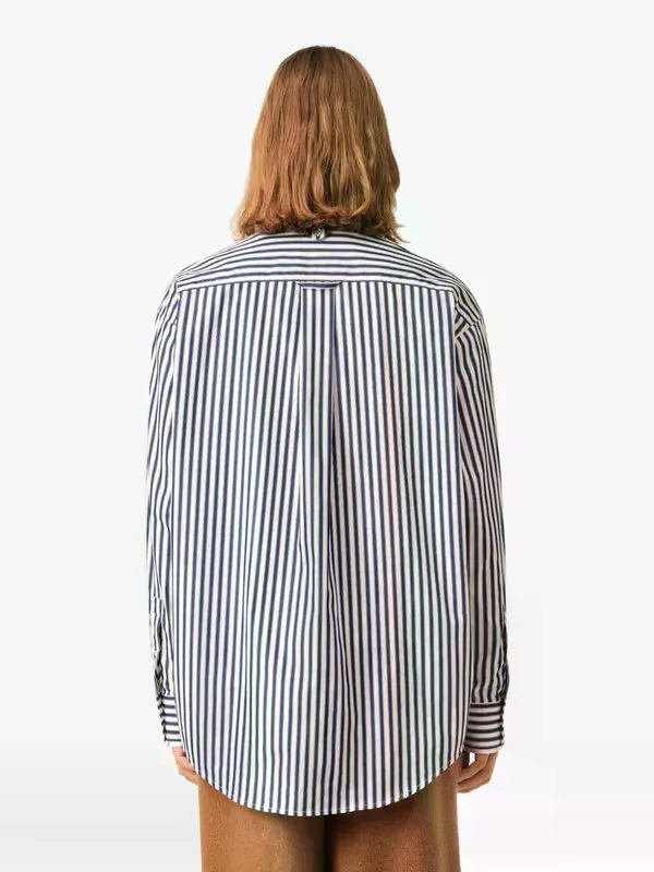 AMI Paris Large Striped Cotton Shirt With Removable Collar