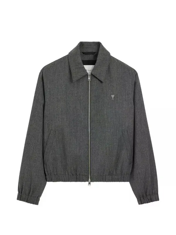 AMI Paris Wool Padded Jacket With De Coeur