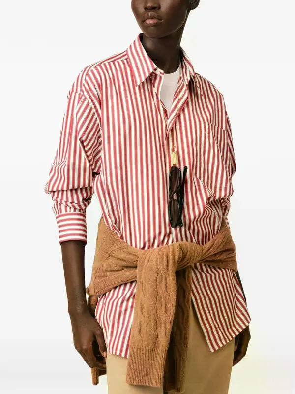 AMI Paris Large Striped Shirt With Embossed De Coeur