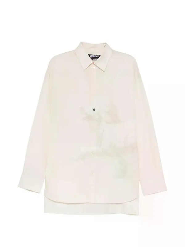 Jacquemus Poodle-print Long-sleeve Shirt - Neutrals