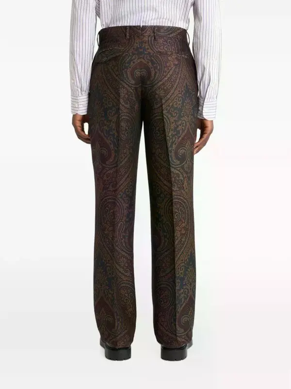 Etro Straight-leg Wool-blend Jacquard Trousers
