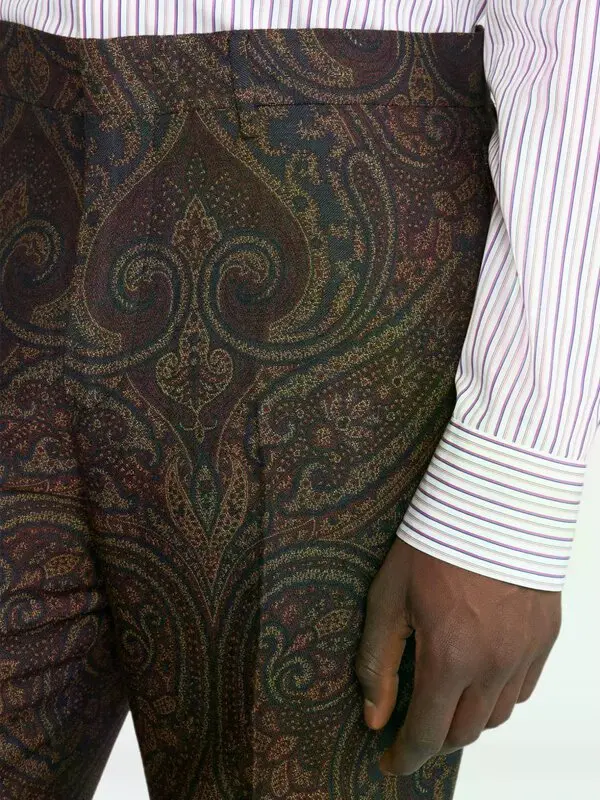 Etro Straight-leg Wool-blend Jacquard Trousers