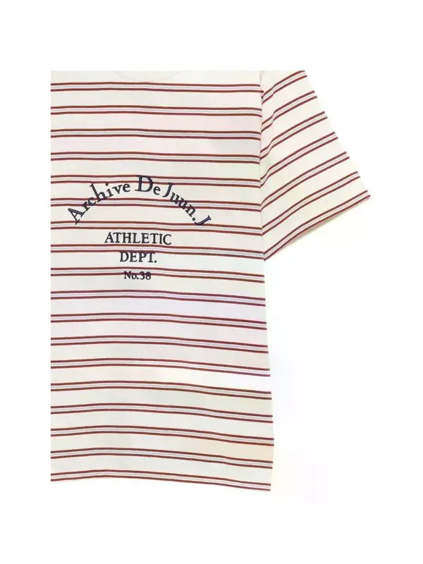 JUUN.J Striped Logo-print T-shirt