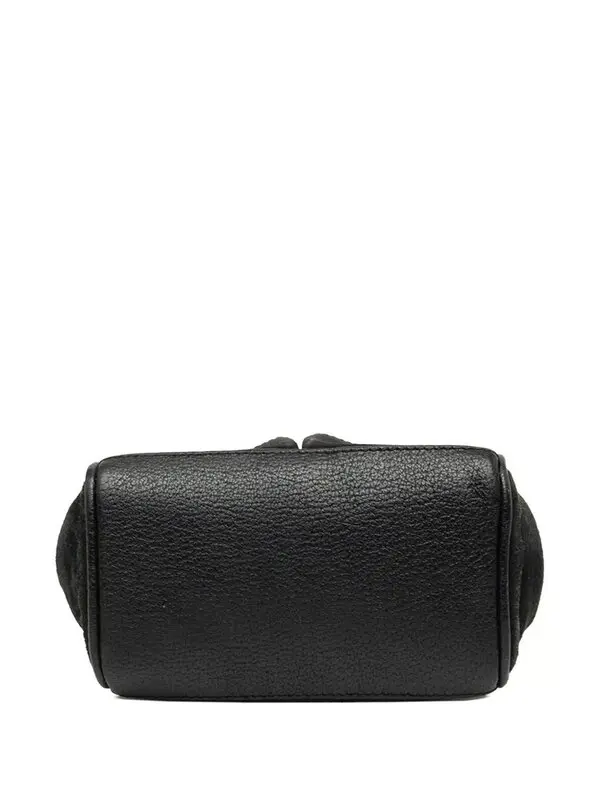 Gucci 20th Century Mini Suede Bamboo Satchel