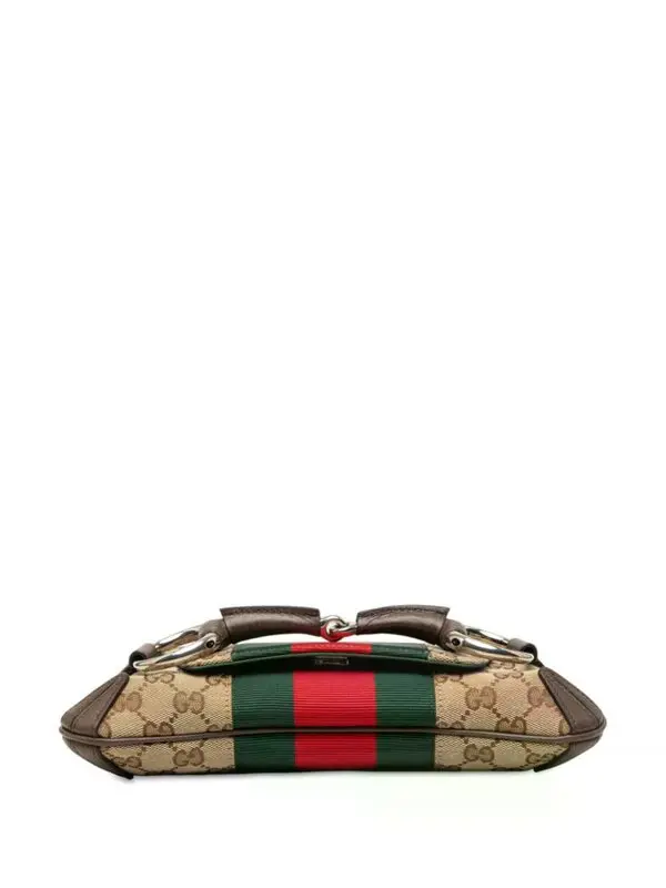 Gucci 2000-2015 Small Gg Canvas Horsebit Web Chain Satchel