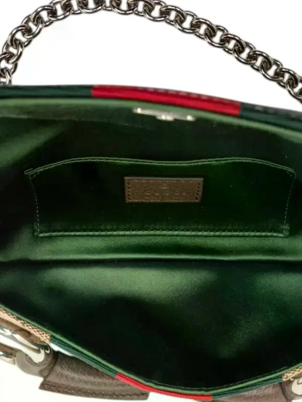 Gucci 2000-2015 Small Gg Canvas Horsebit Web Chain Satchel