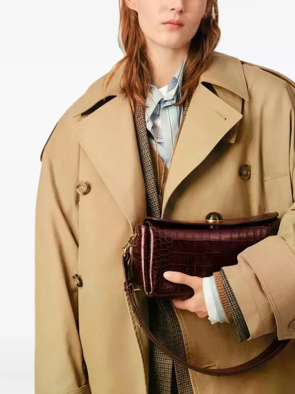 AMI Paris Crocodile-embossed Cow Leather Carrousel Bag