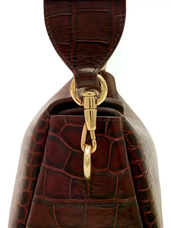 AMI Paris Crocodile-embossed Cow Leather Carrousel Bag