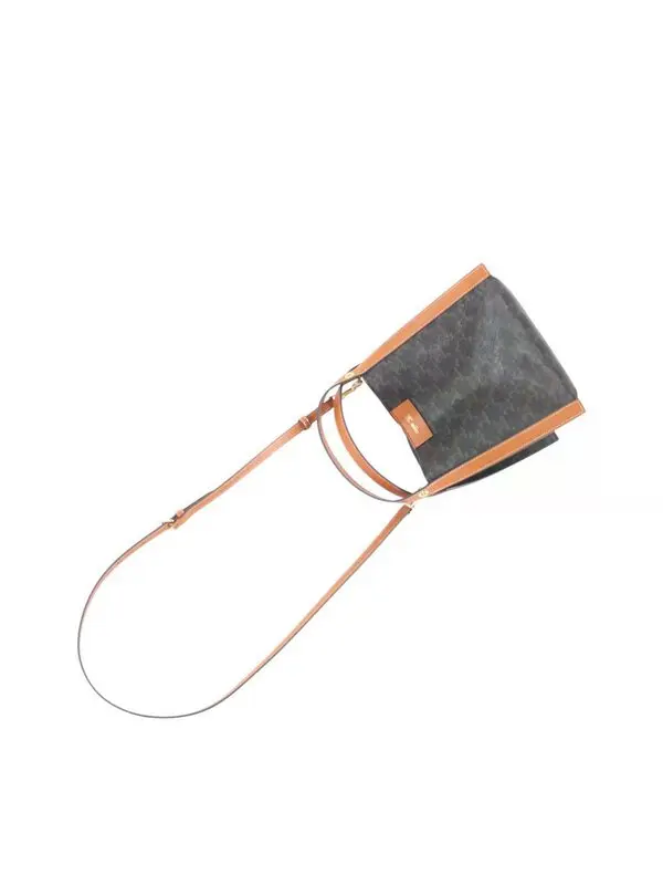 Celine 2025 Small Triomphe Coated Canvas Cube Satchel