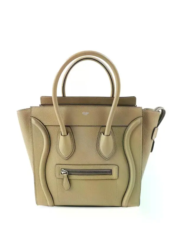 Celine Micro Drummed Calfskin Luggage Tote Bag - Neutrals