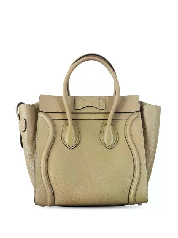 Celine Micro Drummed Calfskin Luggage Tote Bag - Neutrals