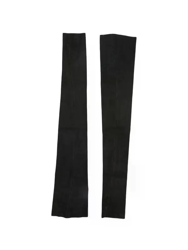 Isabel Benenato Suede Fingerless Gloves - Black