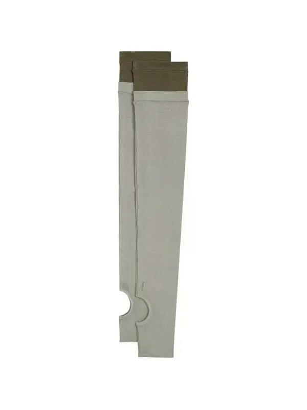 OPEN YY Logo-print Stirrup Socks - Grey