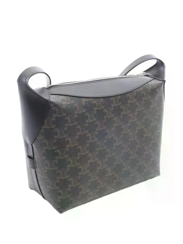 Celine 2015-2026 Triomphe Coated Canvas Harry Crossbody Bag - Black