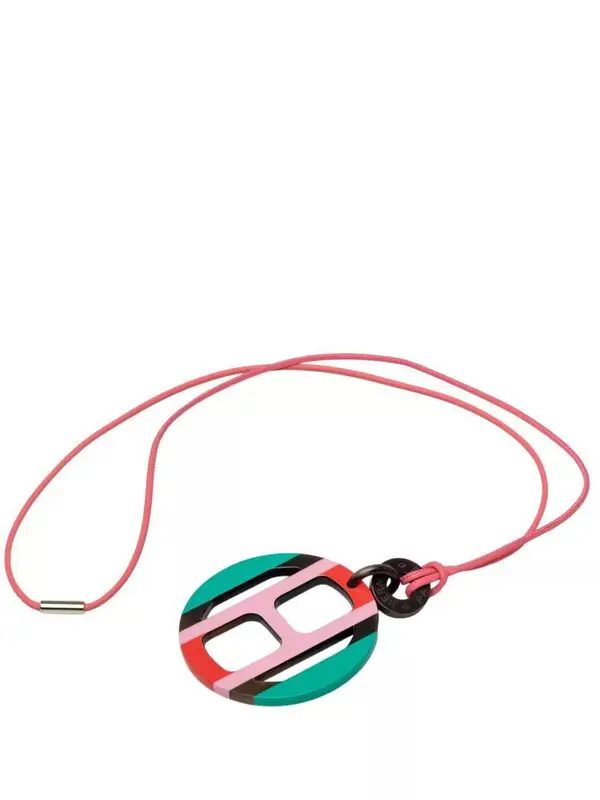 Hermès 2021-2026 Buffalo Horn H Equipe Pendant Necklace Costume Necklace - Multicolour