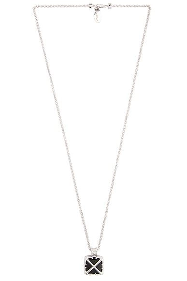 Off-White Arrow Pendant Necklace - Silver